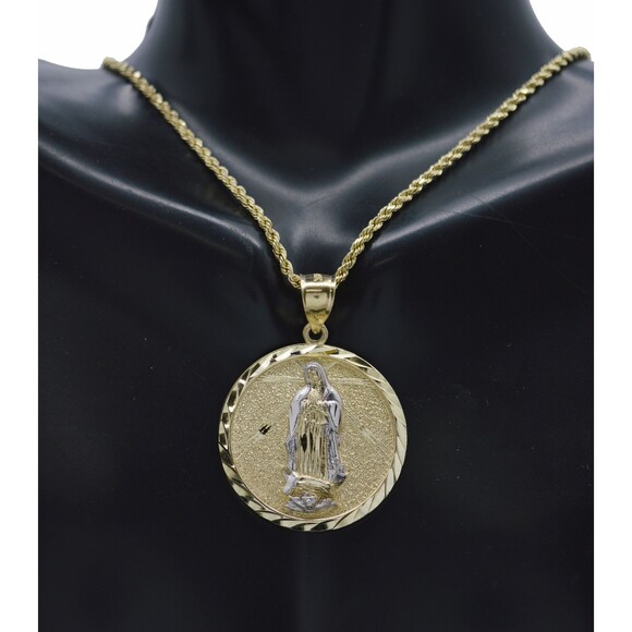 BH Jewelry | Jewelry | Real K Yellow Solid Gold Virgin Mary Medallion ...